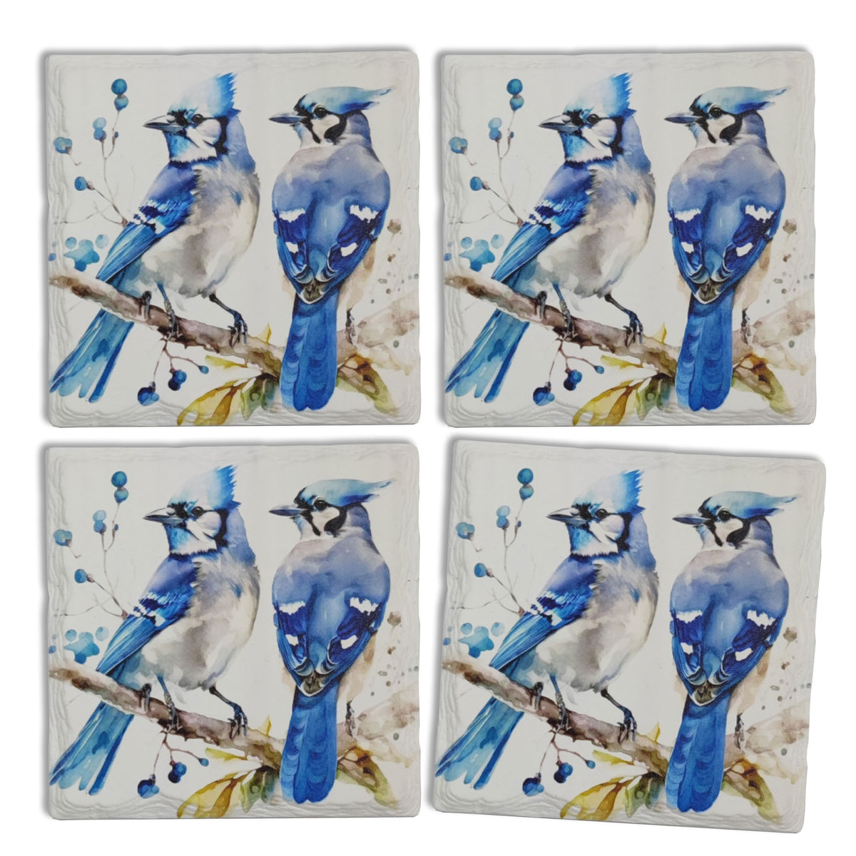 130403Set of 4 Blue Jays - Stone Edge Coasters 20PC/CASE SKU:FJS88436 ...