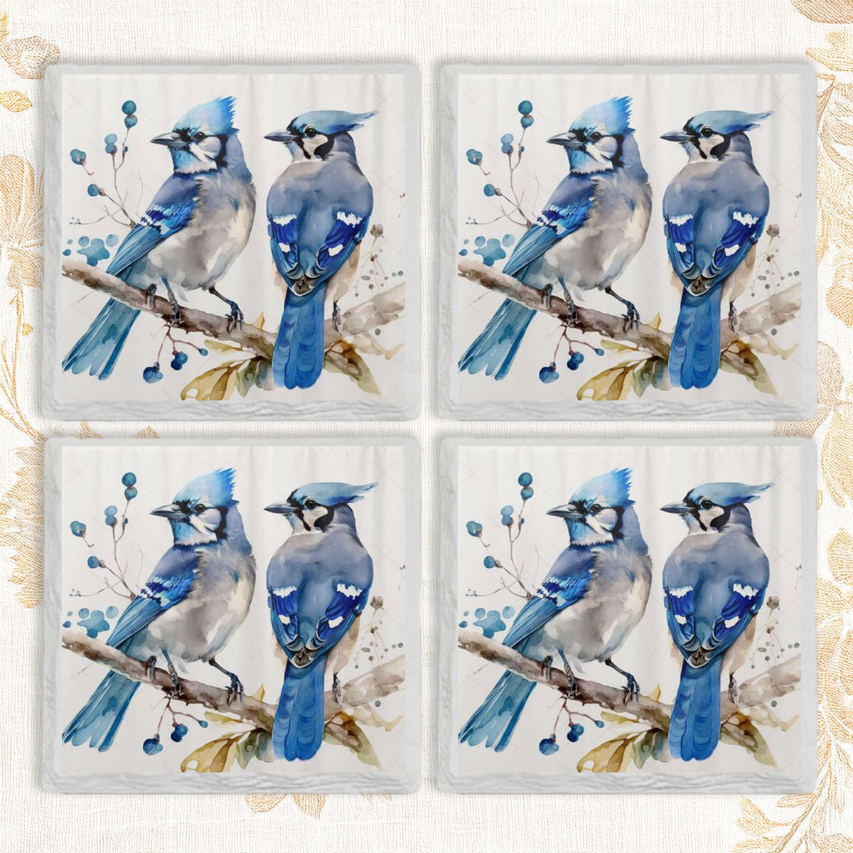 130403Set of 4 Blue Jays - Stone Edge Coasters 20PC/CASE SKU:FJS88436 ...