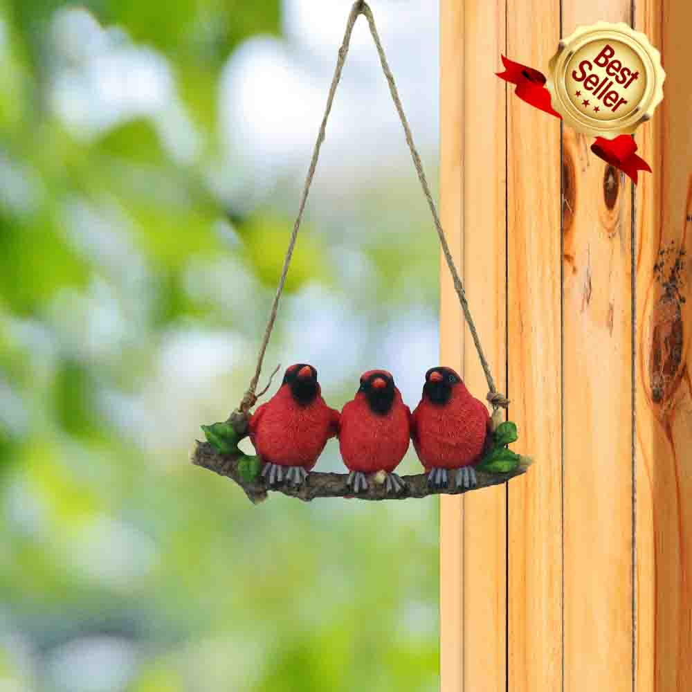 X014245Resin Hanging Cardinals on a Branch 9 pc/cs SKU: QJF85833 ...