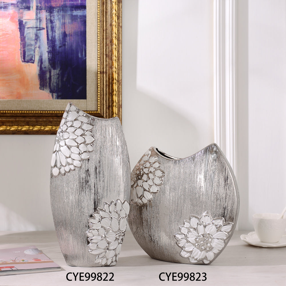 150211Silver and White Floral Decorative Vase A 12 pc/cs SKU: CYE99822 – Panam Decor and Gifts