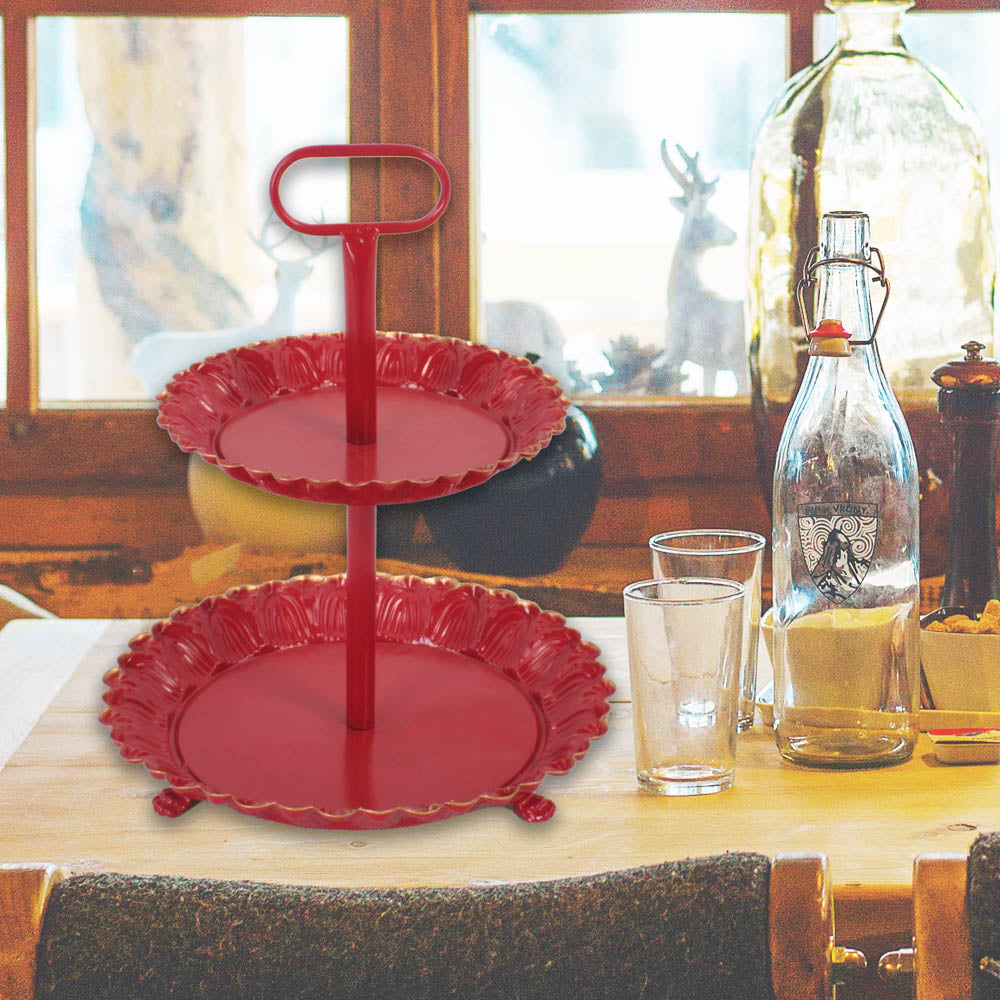 X0130782-Tiered Metal Red Serving Plate 8 pc/cs SKU: FZL37377 – Panam ...